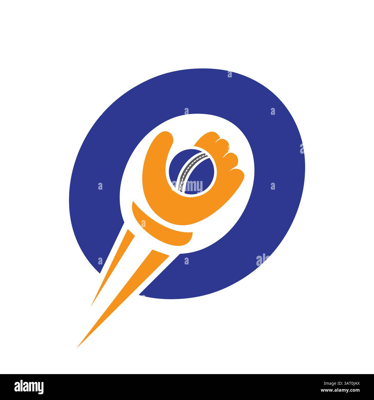 Cricket Logo On Letter O Concept With Speed Sign, Hand And Cricket Ball ...