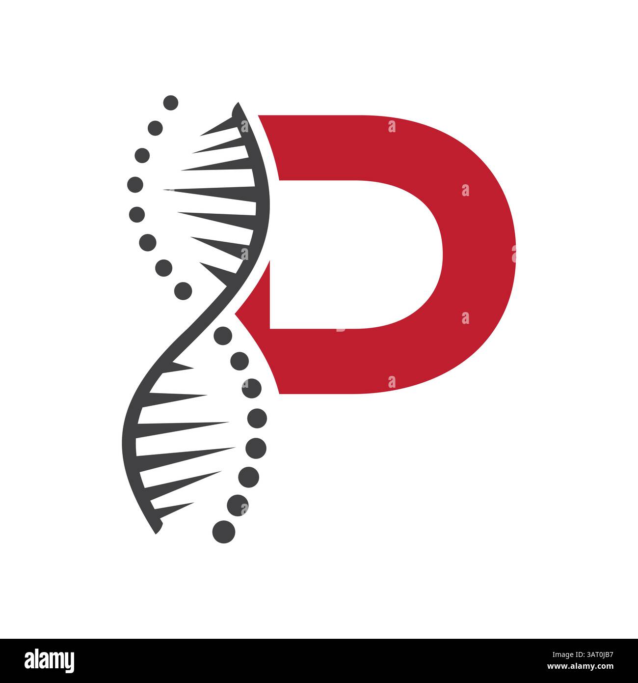 Initial DNA Logo On Letter P Vector Template For Healthcare Sign Stock ...