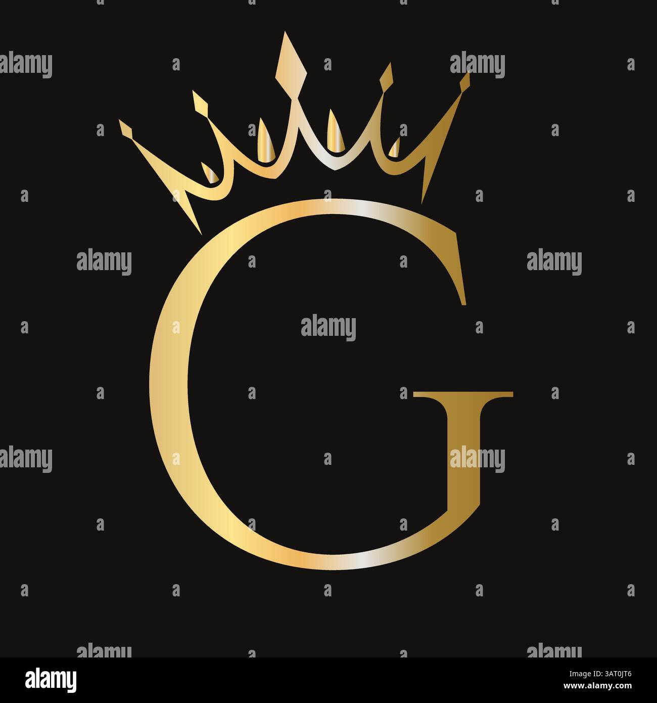 Letter G Crown Logo Concept For Fashion and Beauty Symbol Vector ...