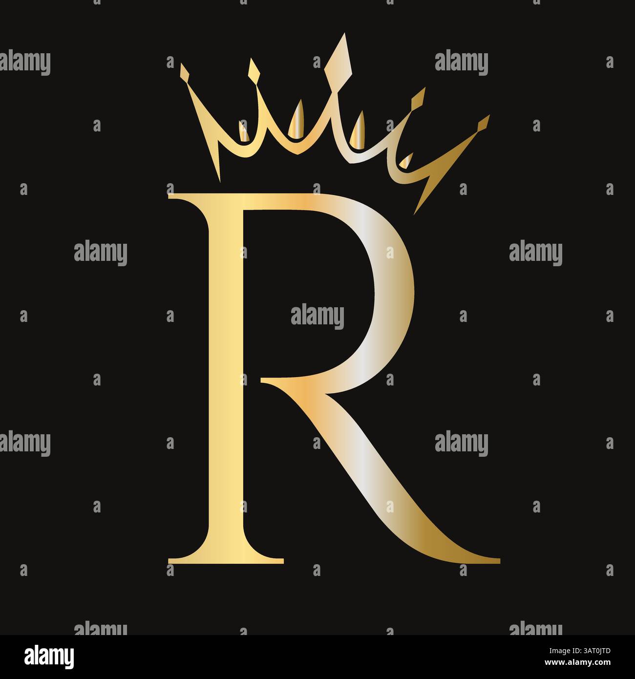 Letter R Crown Logo Concept For Fashion and Beauty Symbol Vector ...