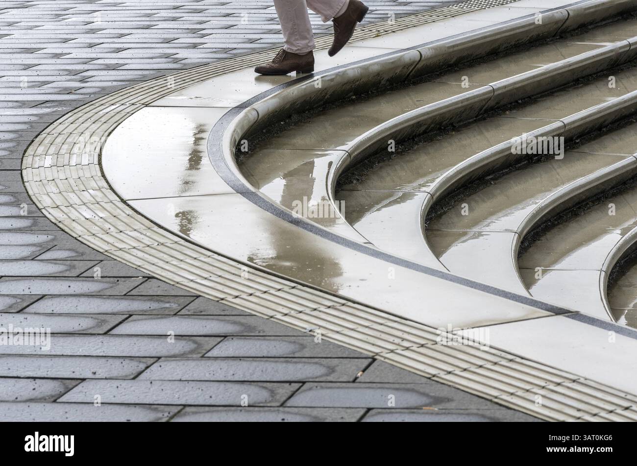 Stairs in the rain Stock Photo - Alamy