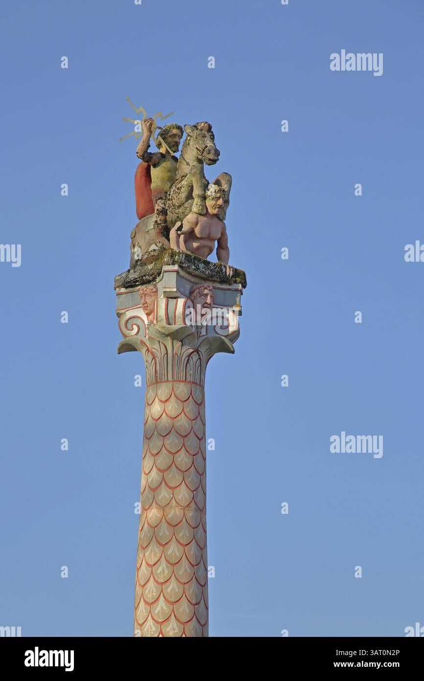 Roman equestrian figure with god Jupiter and sceptre, Roman, mythology ...