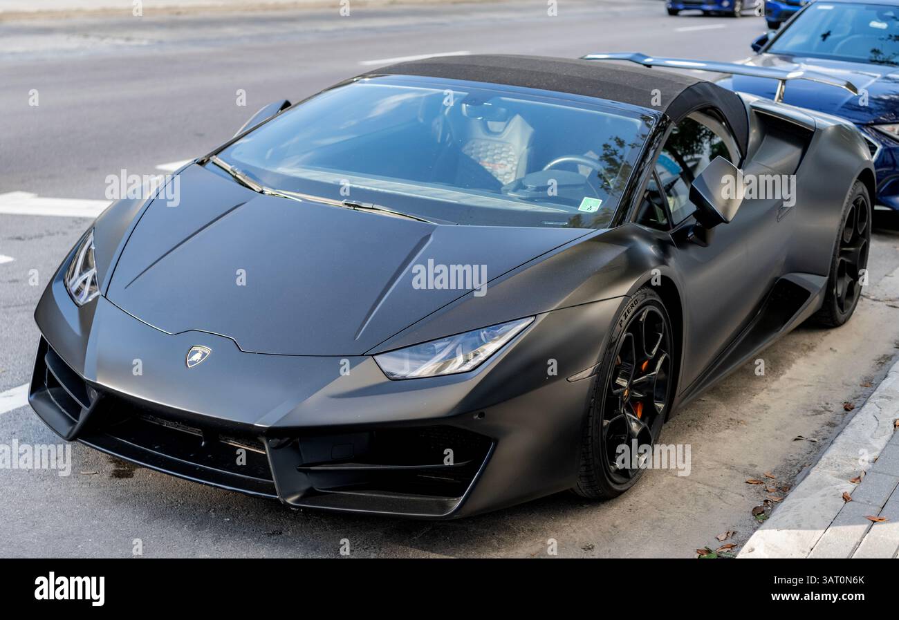 Miami, Florida, USA - December 01, 2024: 2018 Lamborghini Huracan sportscar supercar. Sport car ...
