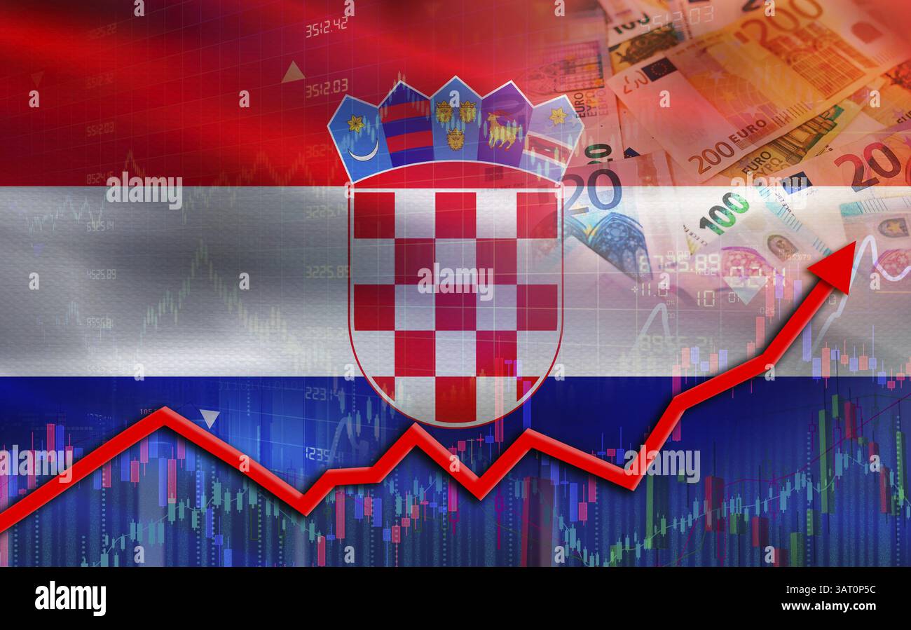 Croatia economic growth on financial graph. Croatia financial growth on ...