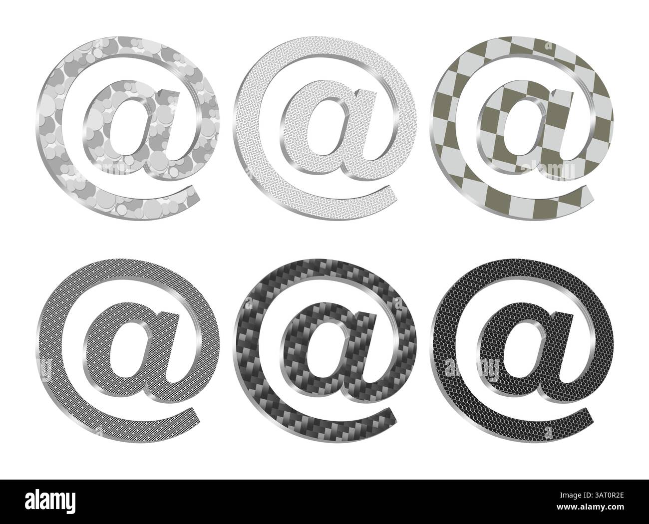 Email symbols in shades of grey Stock Photo - Alamy