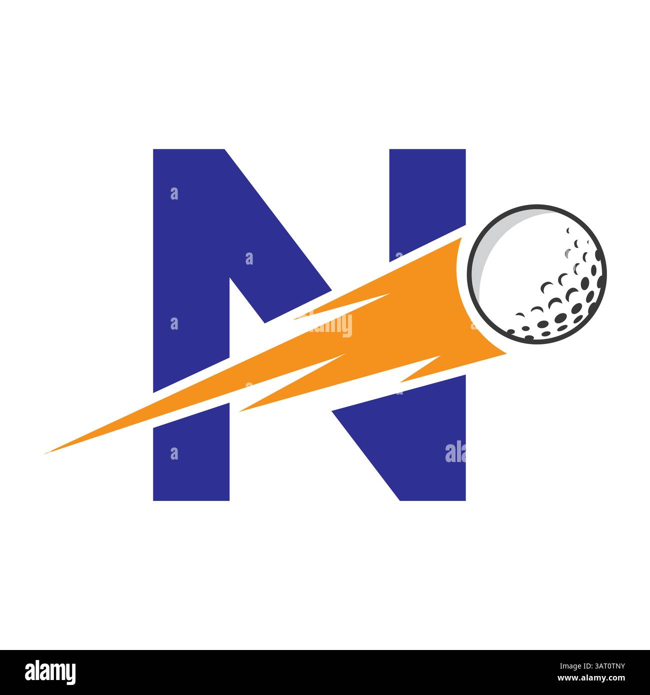 Initial Letter N Golf Logo Design With Speed Icon. Hockey Sports ...