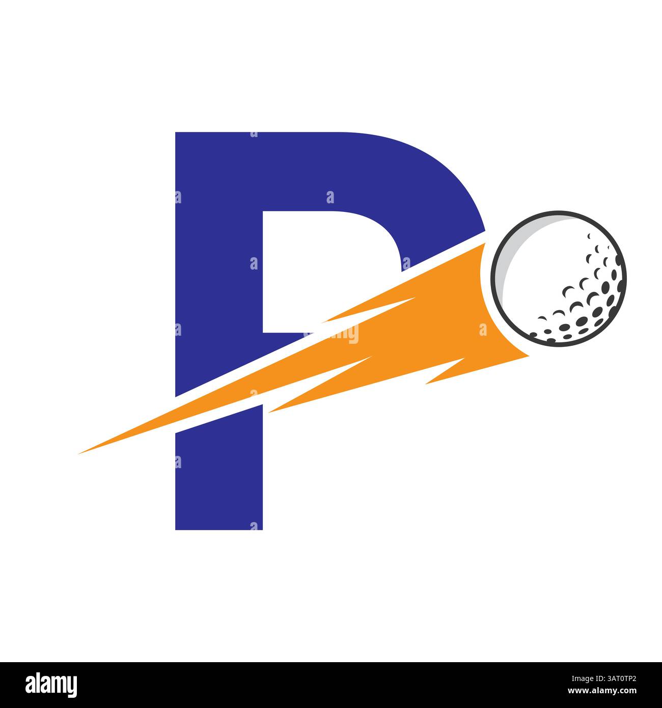 Initial Letter P Golf Logo Design With Speed Icon. Hockey Sports ...