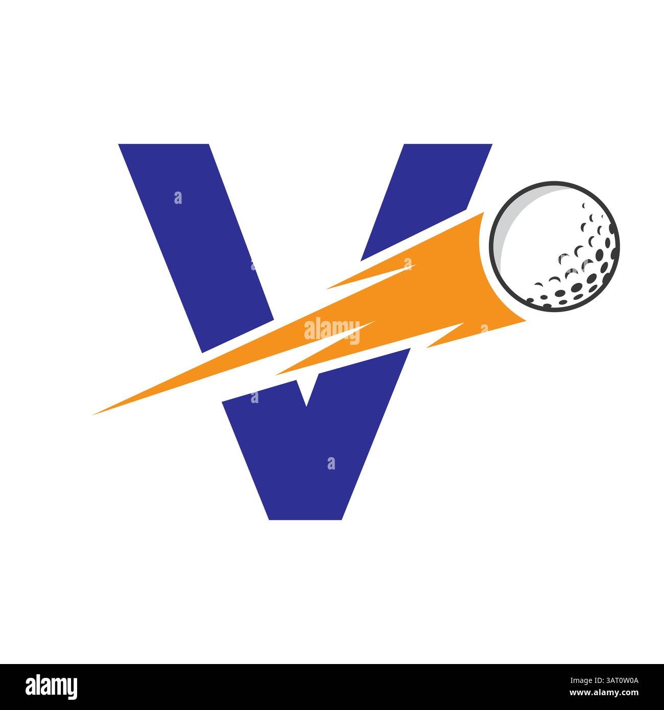 Initial Letter V Golf Logo Design With Speed Icon. Hockey Sports ...