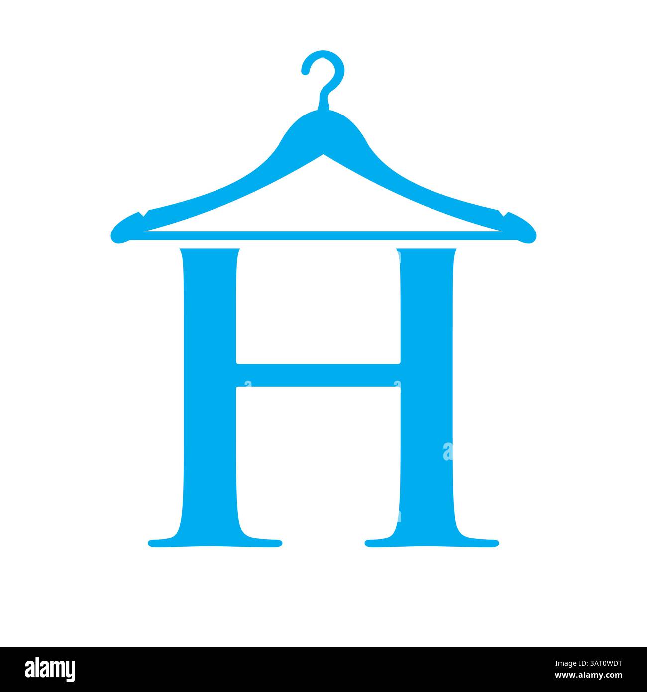 Letter H Laundry Logo Concept With Hanger Symbol For Cleaning Service ...