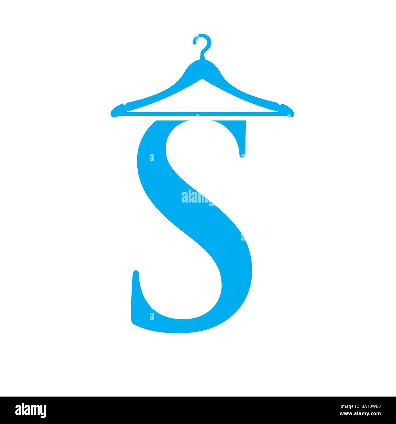 Letter S Laundry Logo Concept With Hanger Symbol For Cleaning Service ...