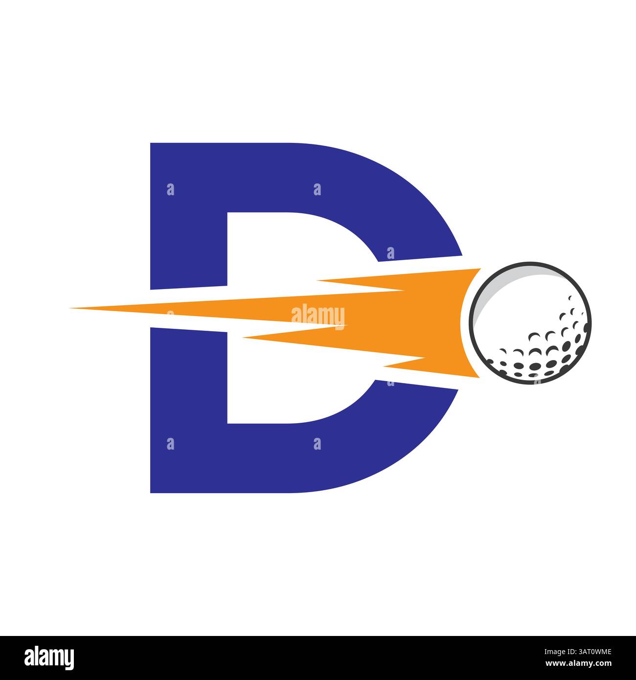 Initial Letter D Golf Logo Design With Speed Icon. Hockey Sports ...