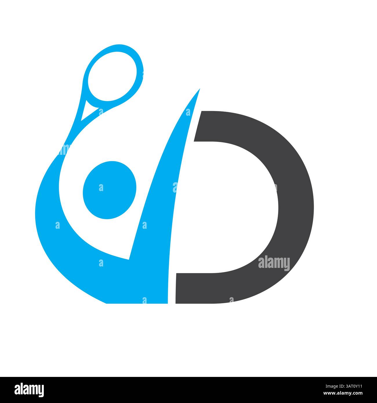Letter D Padel Racket Logo Design. Paddle Symbol Beach Table Tennis ...