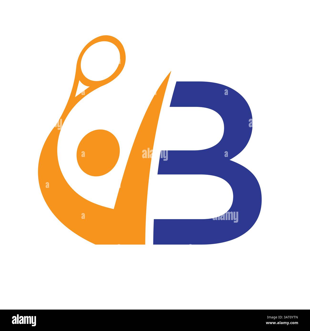 Letter B Padel Racket Logo Design. Paddle Symbol Beach Table Tennis ...