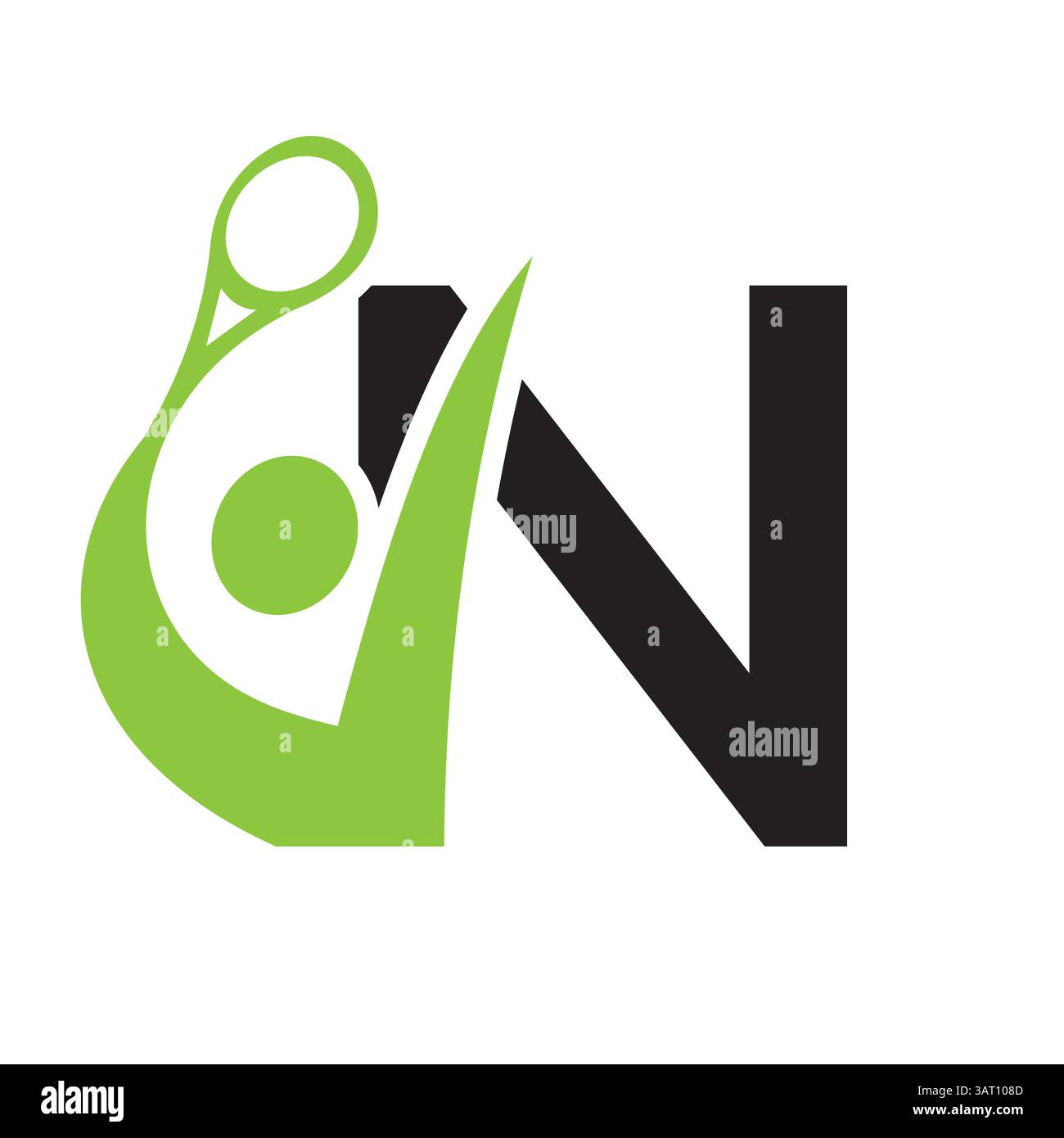 Letter N Padel Racket Logo Design. Paddle Symbol Beach Table Tennis ...
