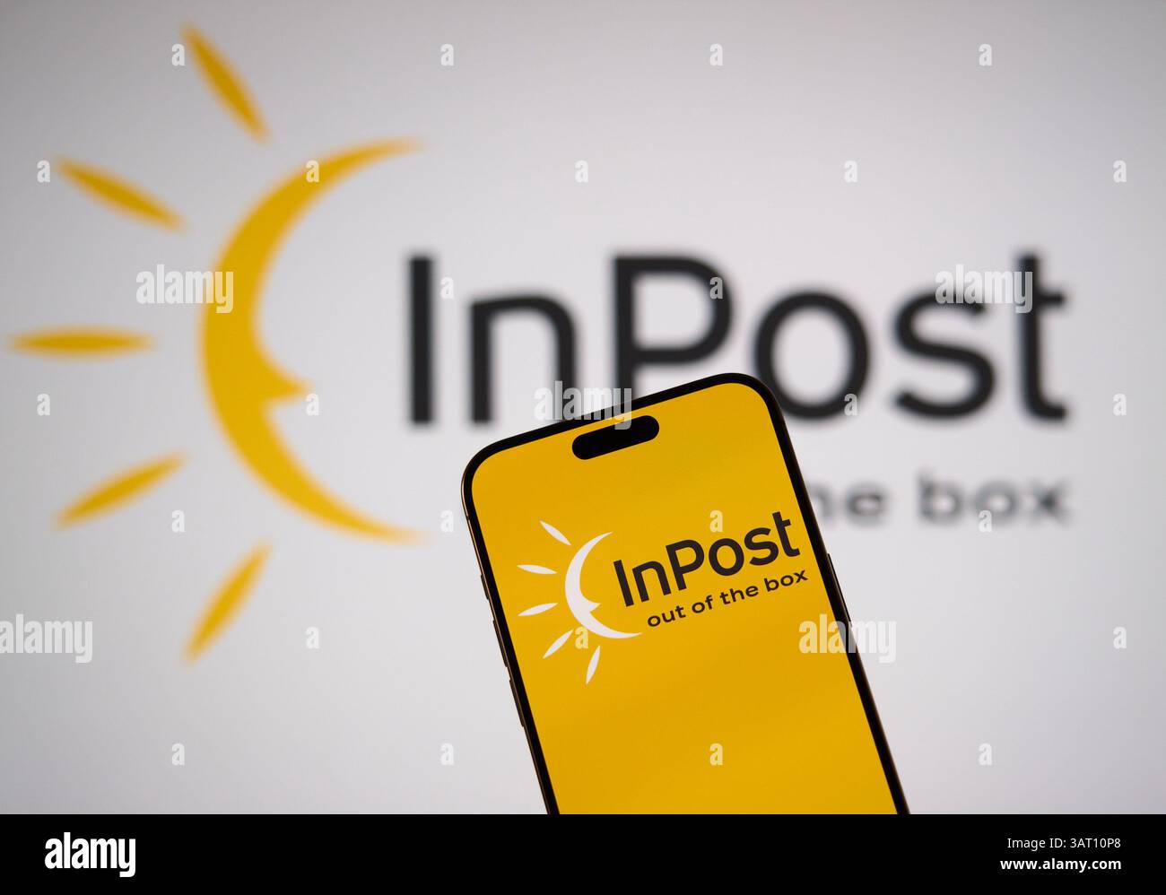 Warsaw, Poland. 17th Apr, 2025. The Yodel and InPost logos are seen in ...