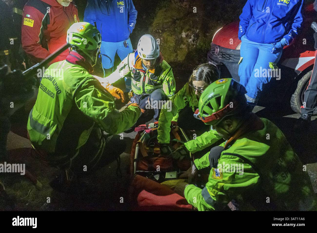 Rescuers at work near the site of the Monte Faito cable car crash that ...