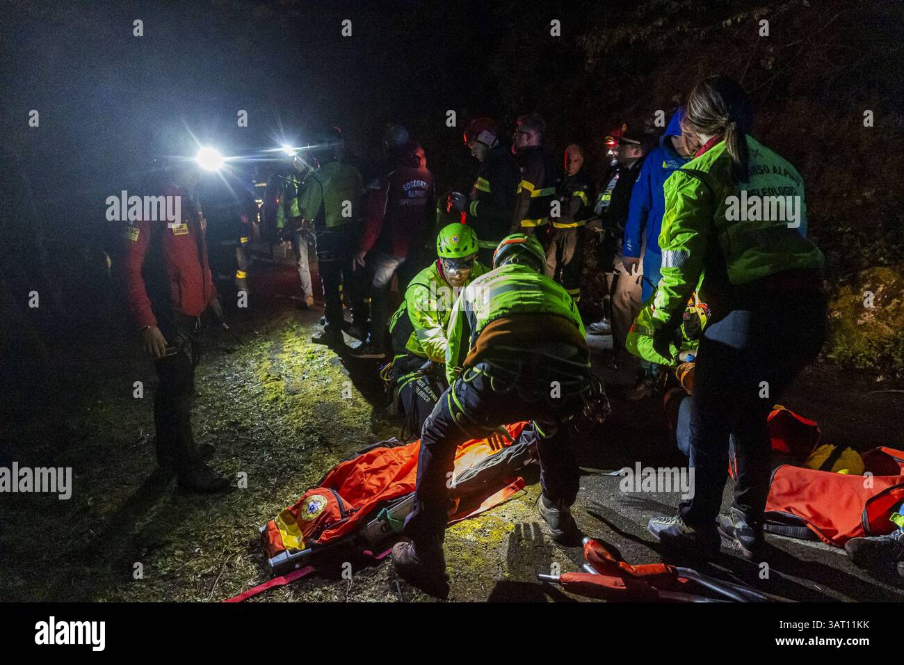 Rescuers at work near the site of the Monte Faito cable car crash that ...