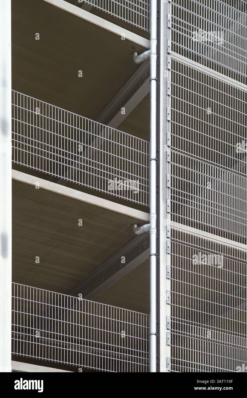 Close-up view of a contemporary building's facade, showcasing metal ...