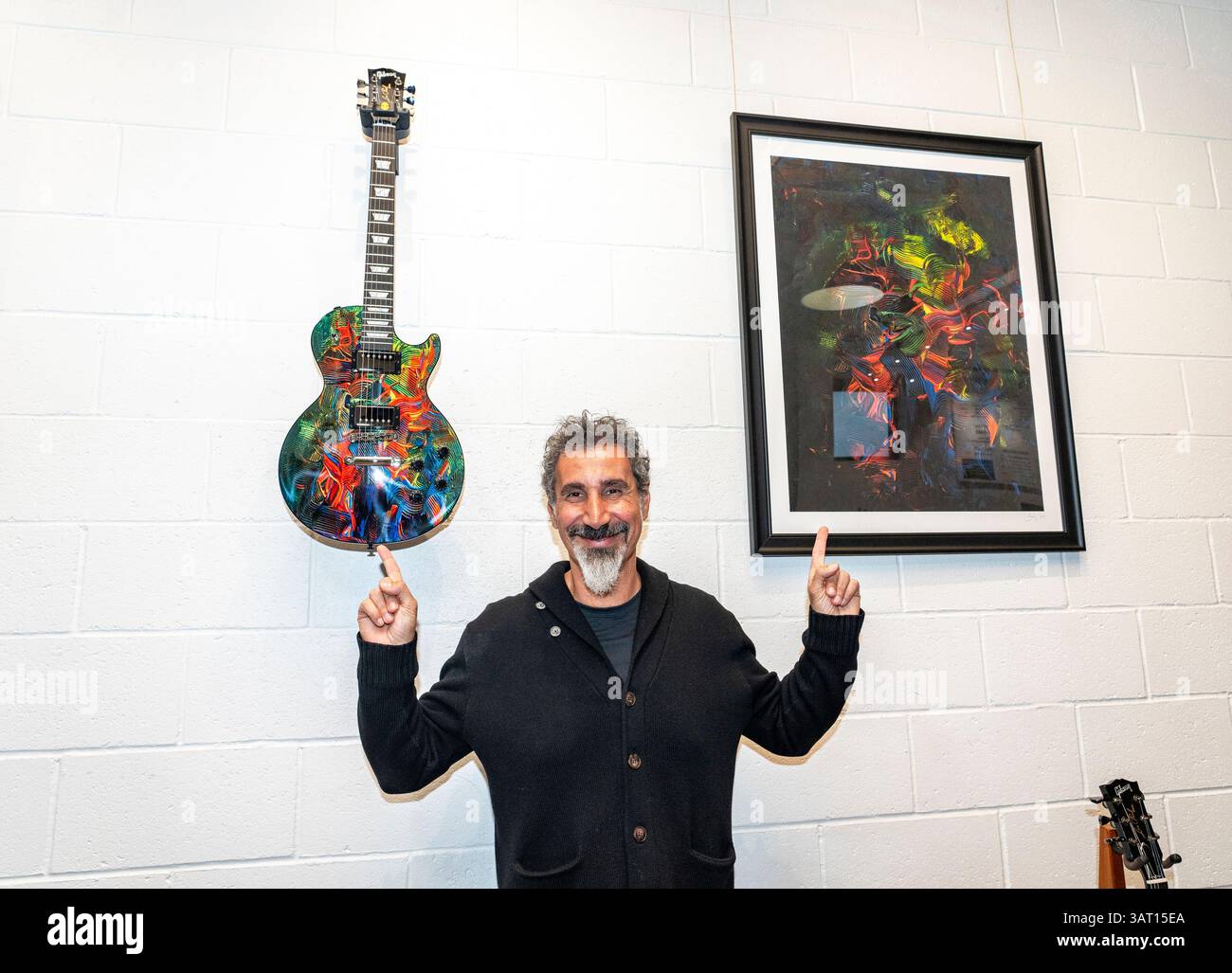 Serj Tankian attends a launch event for the "Foundations" Gibson Les ...