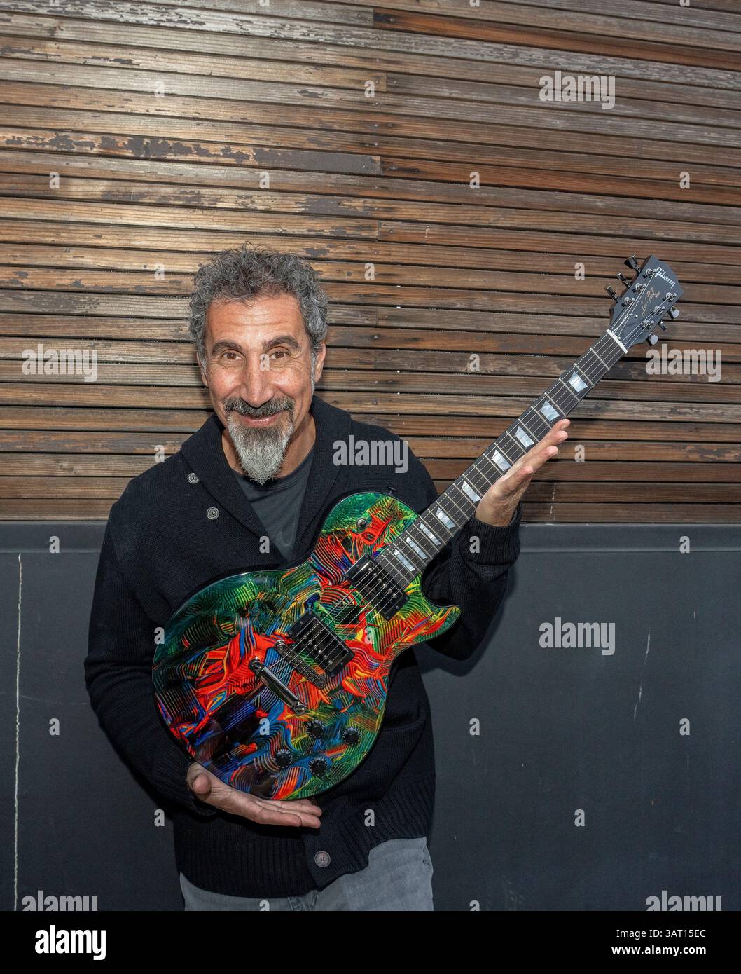 Serj Tankian attends a launch event for the "Foundations" Gibson Les ...