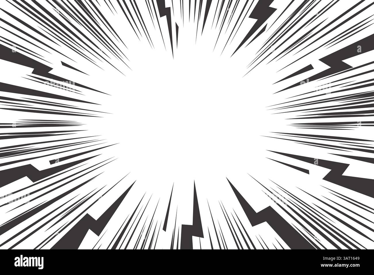 Comic cartoon background with lightning burst effect. Vector manga ...