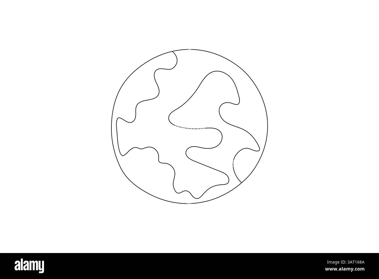 One continuous line drawing of Earth vector illustration Earth globe ...