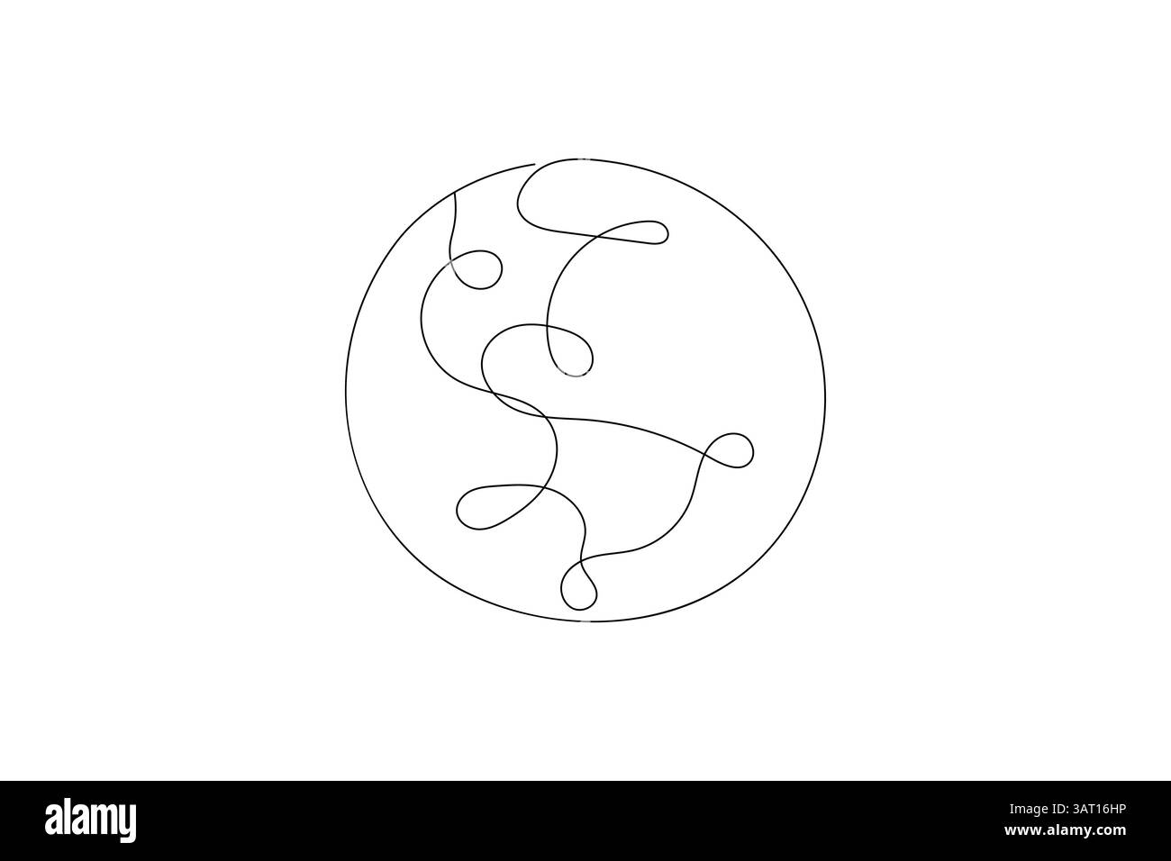 One continuous line drawing of Earth vector illustration Earth globe ...