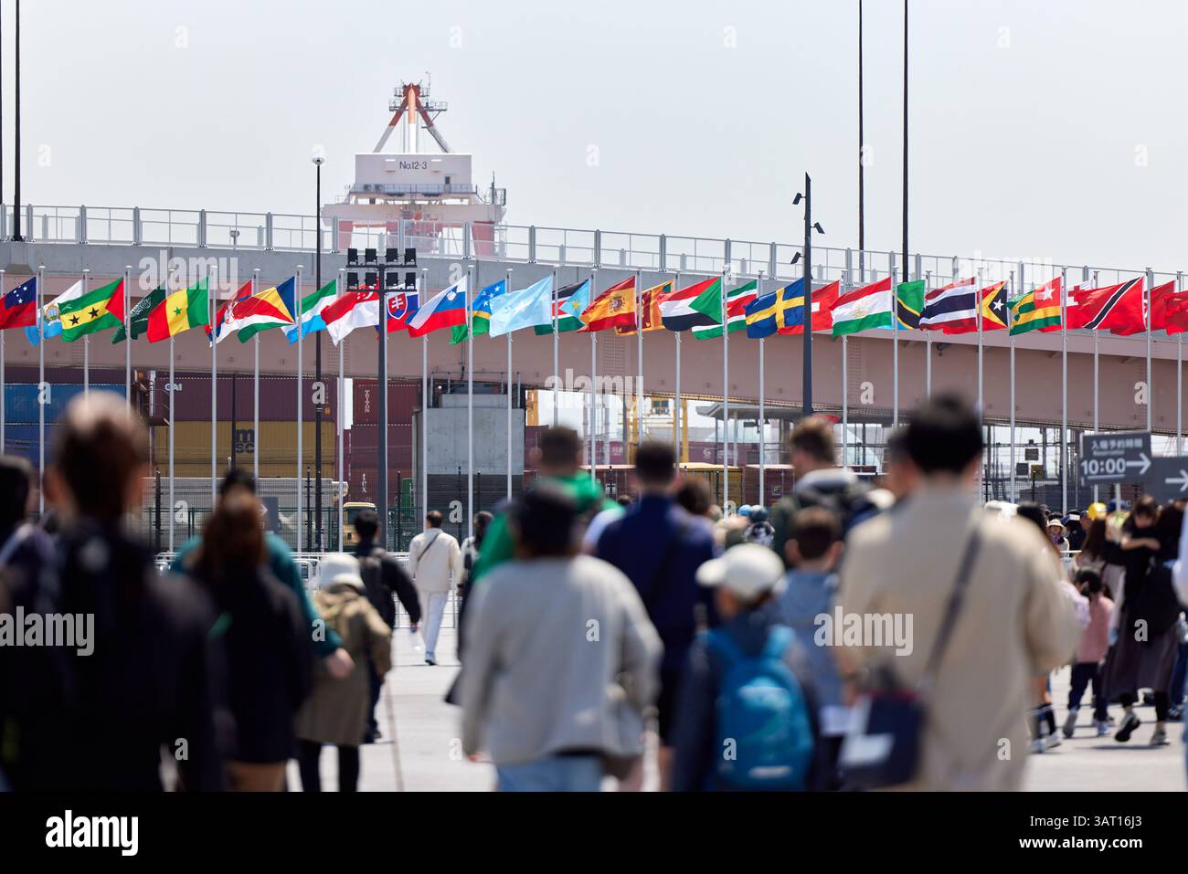 During Osaka Expo 2025 in Osaka, Japan, the flags of the countries were ...