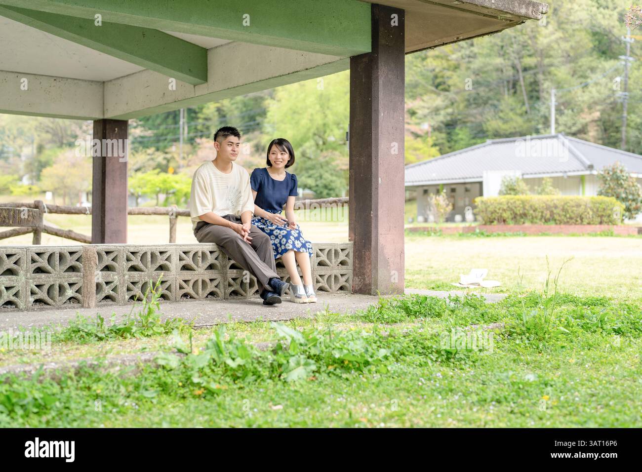 Spring scene in May at a no-people park in Jokojicho, Seto City, Aichi ...