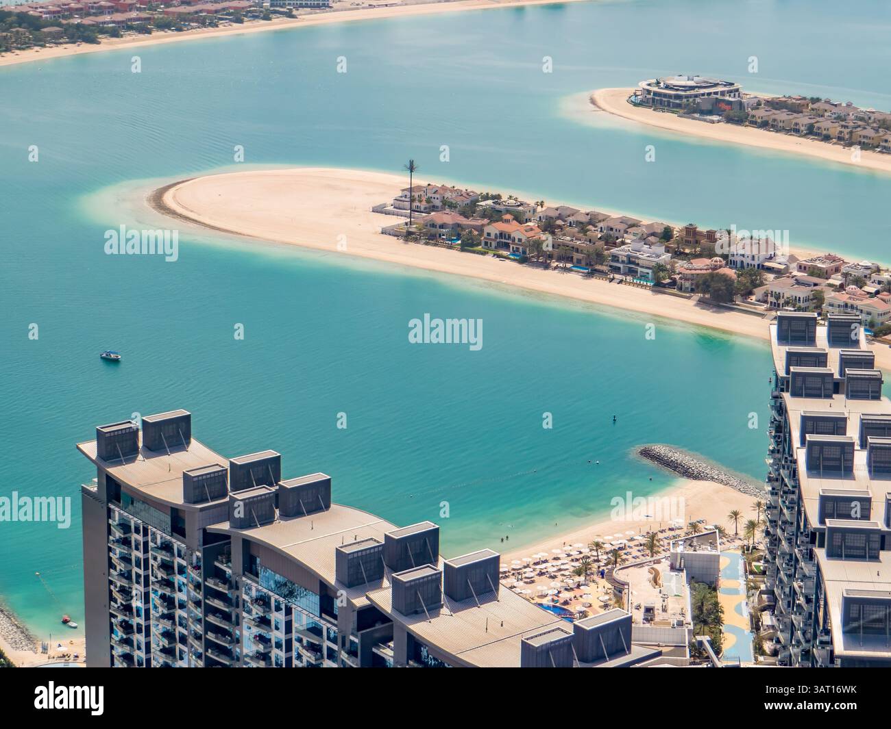 Dubai Marina, Dubai, United Arab Emirates. Aerial view of The Palm ...
