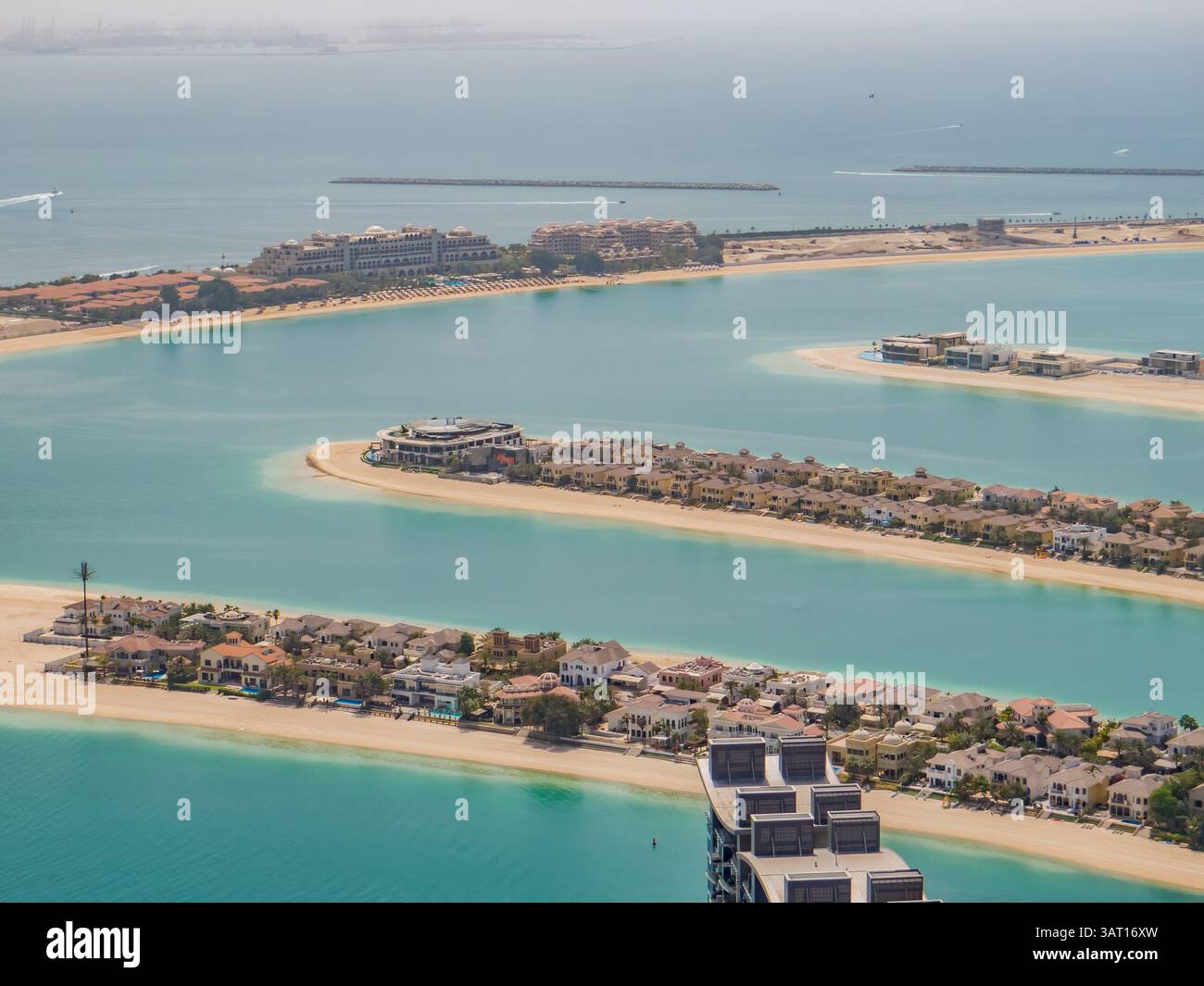 Dubai Marina, Dubai, United Arab Emirates. Aerial view of The Palm ...