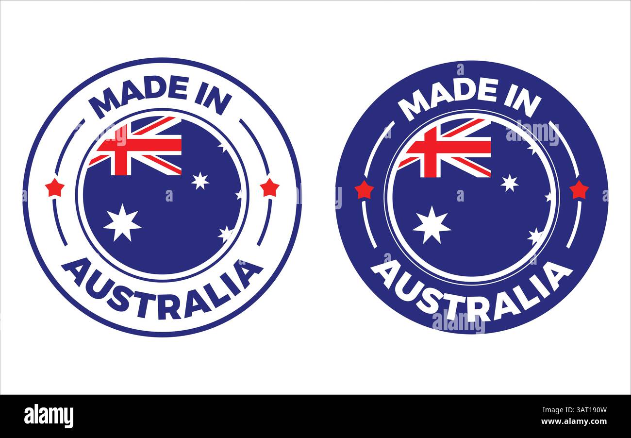 Made in Australia Icon with Flag Symbol Vector Logo for Australian Made ...