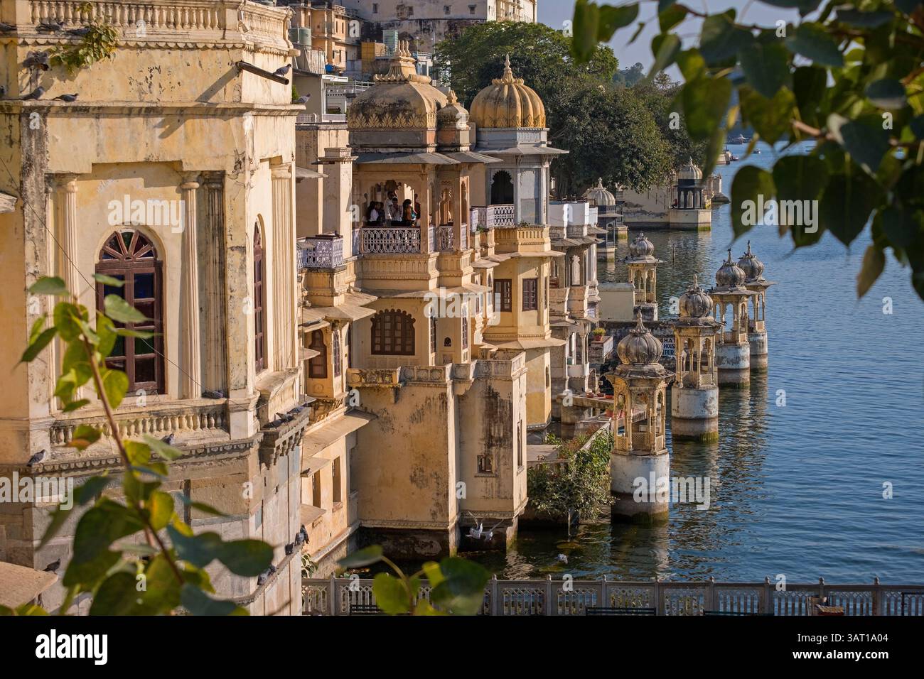 Gangaur Ghat and Lal Ghat Lake Pichola Udaipur Rajasthan India Stock ...