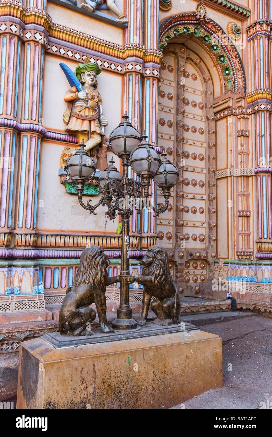 Doorway and ornate lamp near Shree Swaminarayan Mandir Kalupur ...