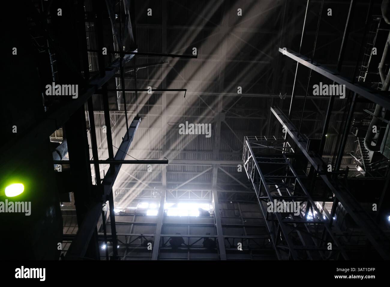 The light passing through the pipes of the heating plant Stock Photo ...