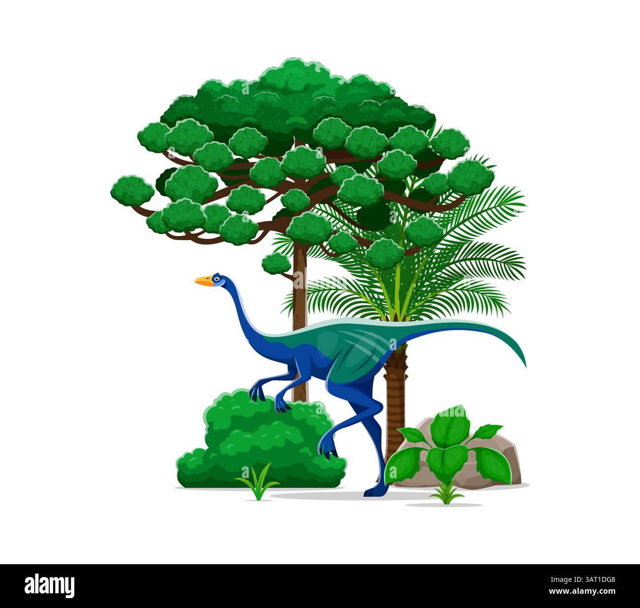 Garudimimus cartoon prehistoric dinosaur character, genus of ...