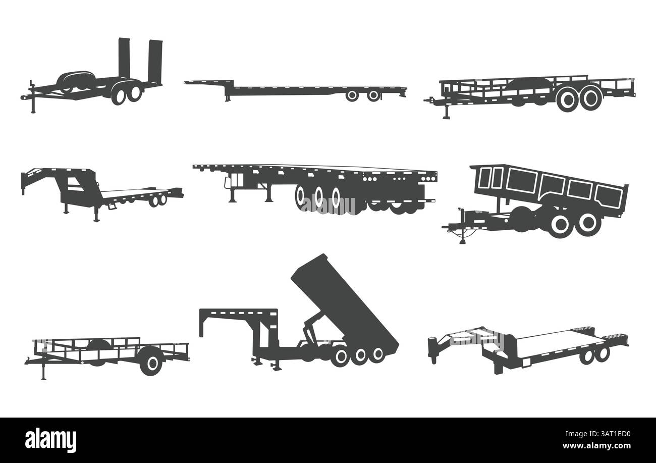 Big Tex trailers silhouette, Big Tex trailers vector, Flatbed trailers ...
