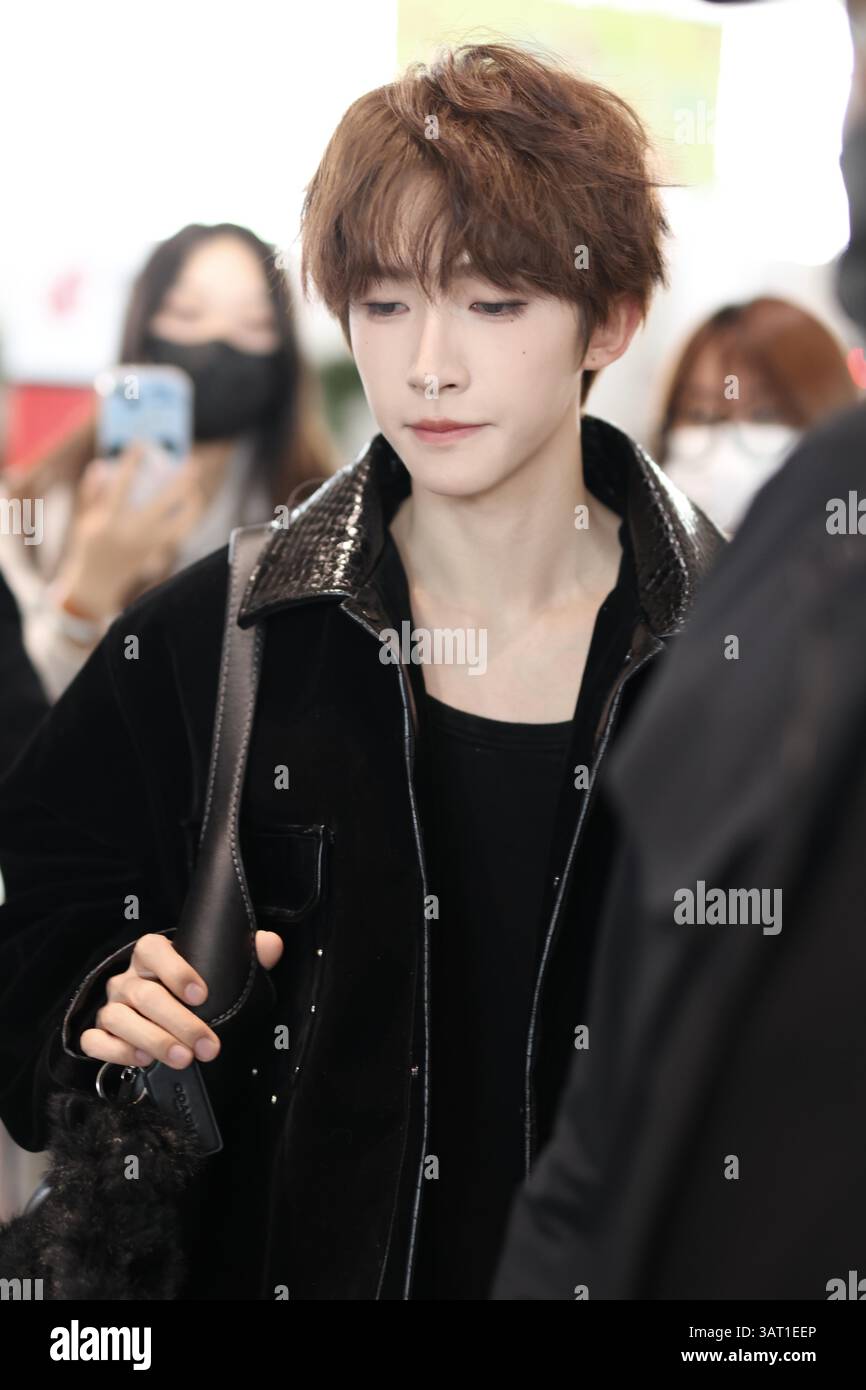 Chinese singer, dancer and model Liu Yu appears at the airport in ...