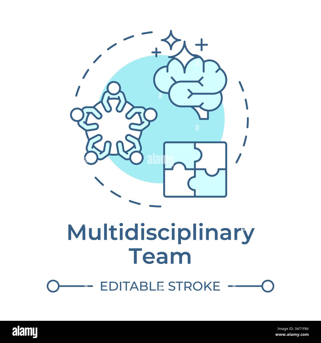 Multidisciplinary team soft blue concept icon Stock Vector Image & Art - Alamy