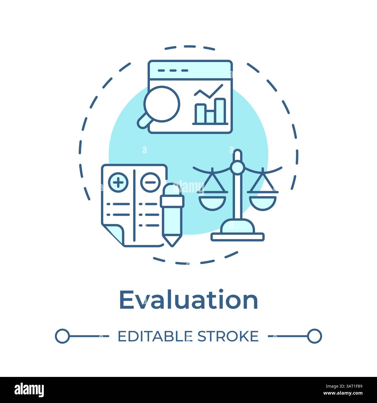 Evaluation soft blue concept icon Stock Vector Image & Art - Alamy