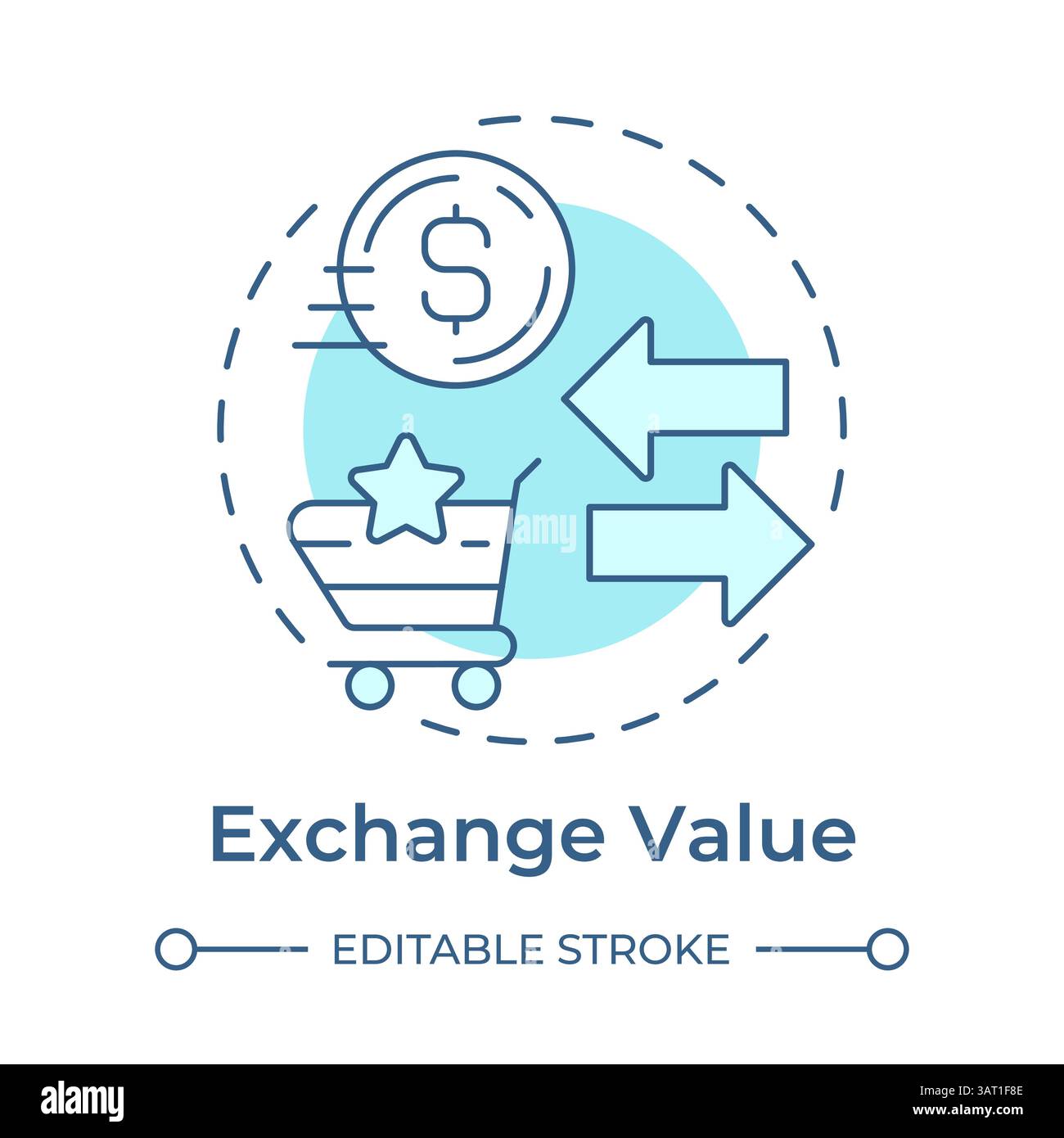 Exchange value soft blue concept icon Stock Vector Image & Art - Alamy