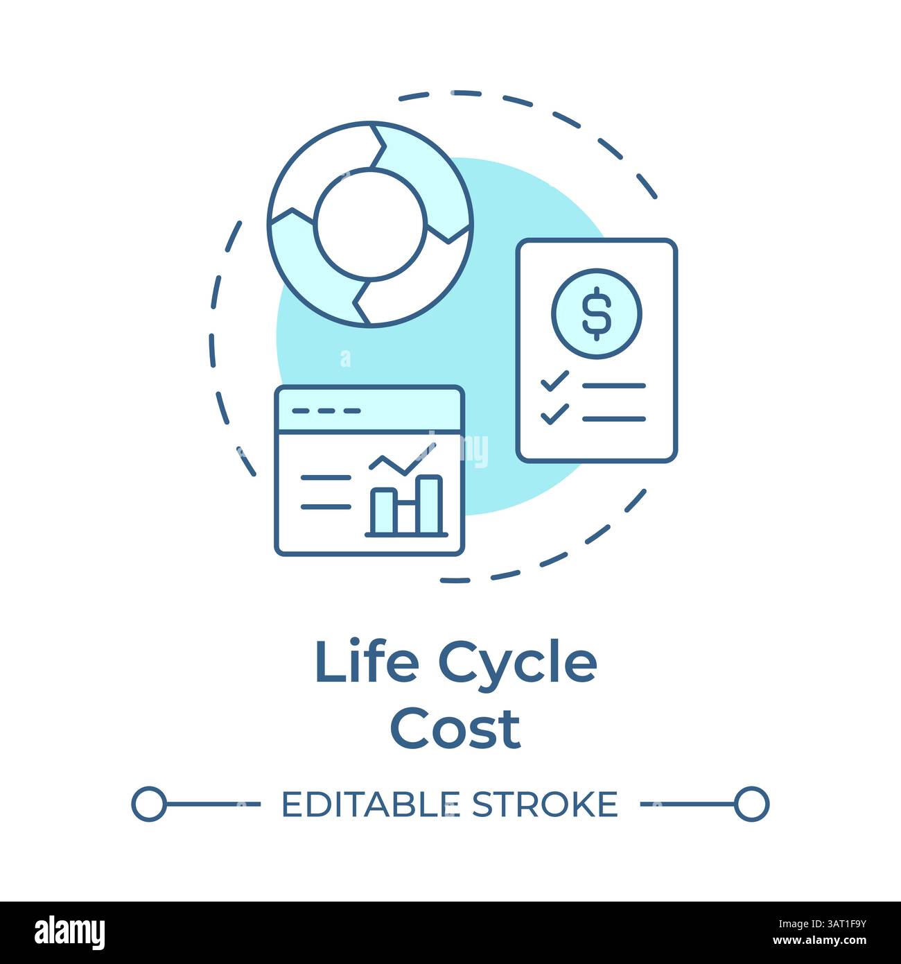 Life cycle cost soft blue concept icon Stock Vector Image & Art - Alamy