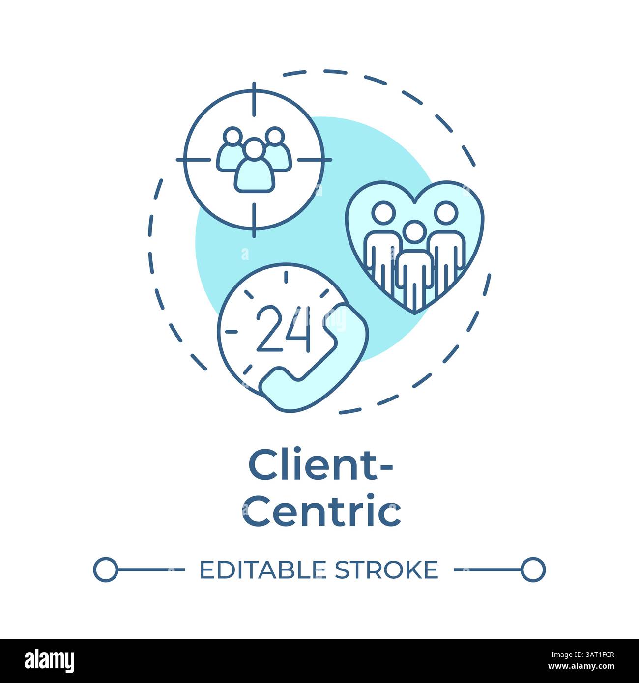 Client centric soft blue concept icon Stock Vector Image & Art - Alamy