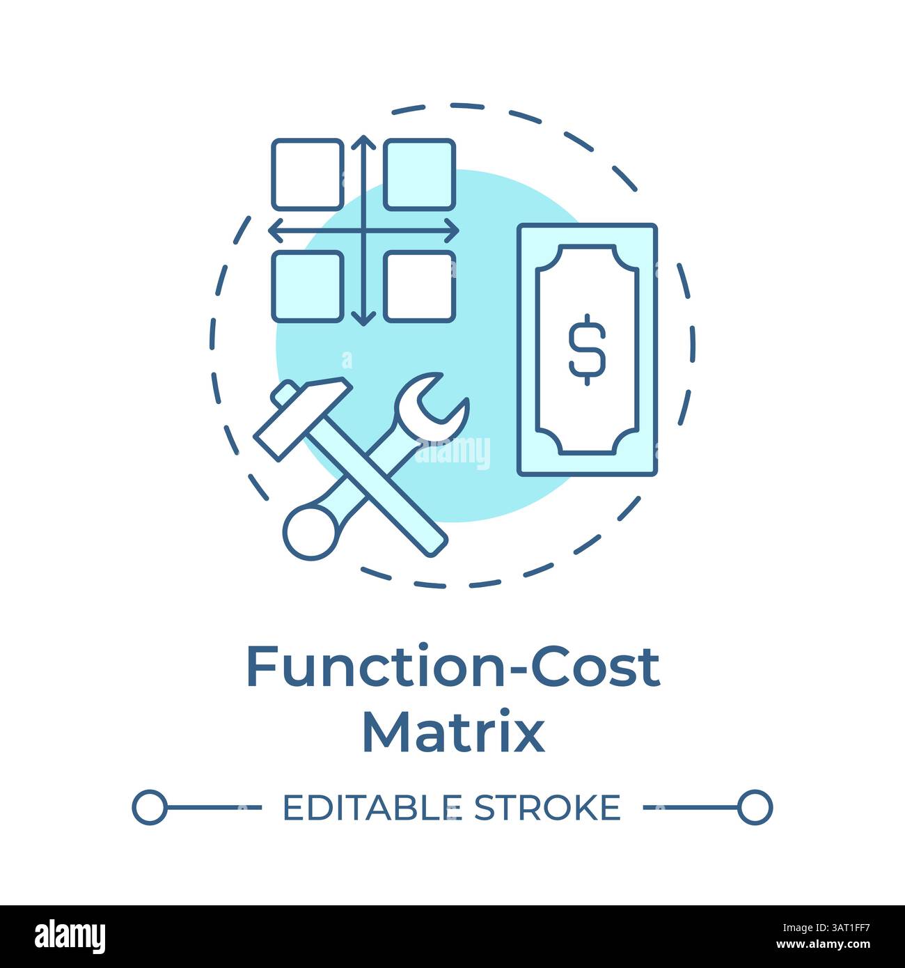 Function cost matrix soft blue concept icon Stock Vector Image & Art ...