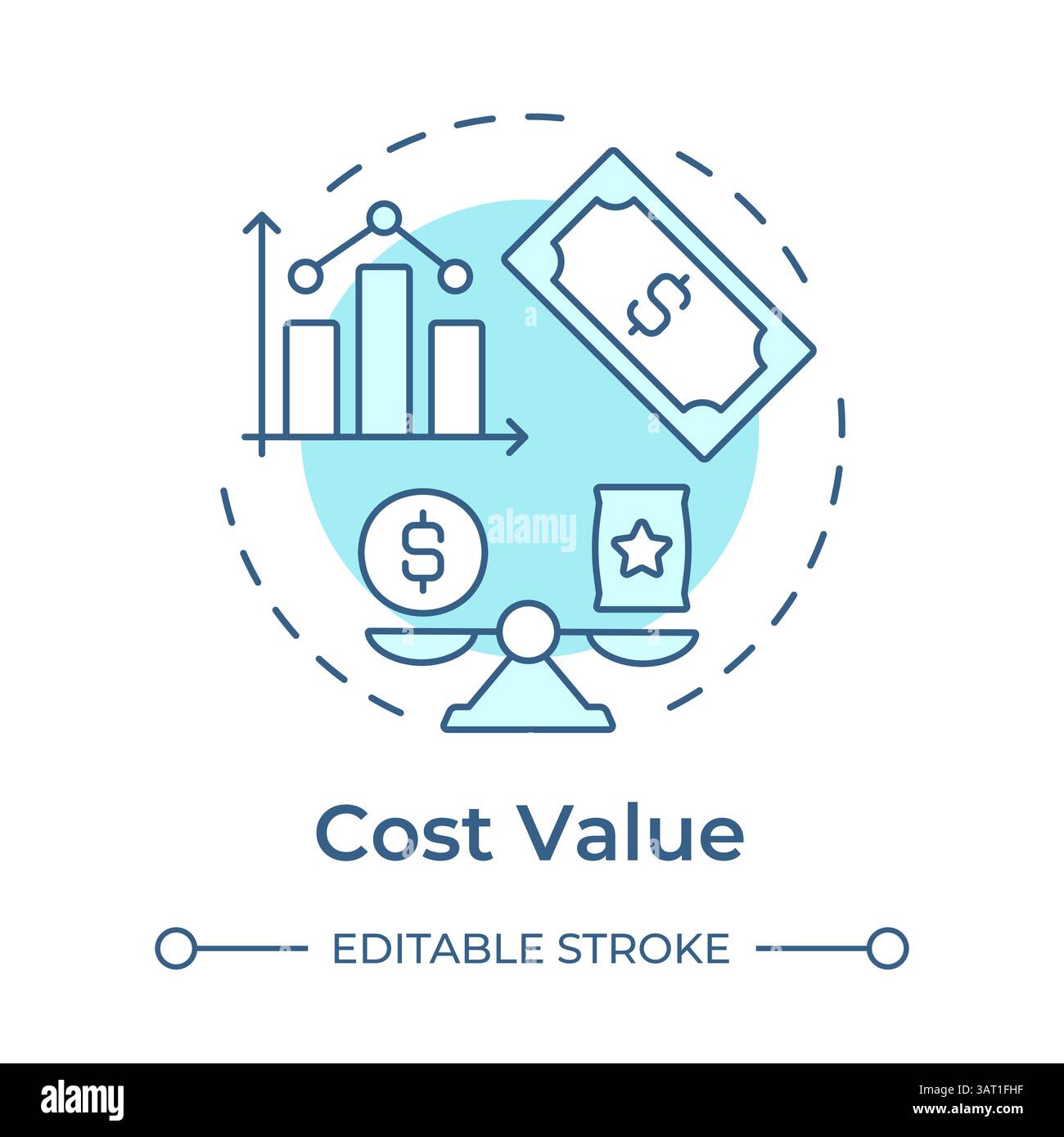 Cost value soft blue concept icon Stock Vector Image & Art - Alamy