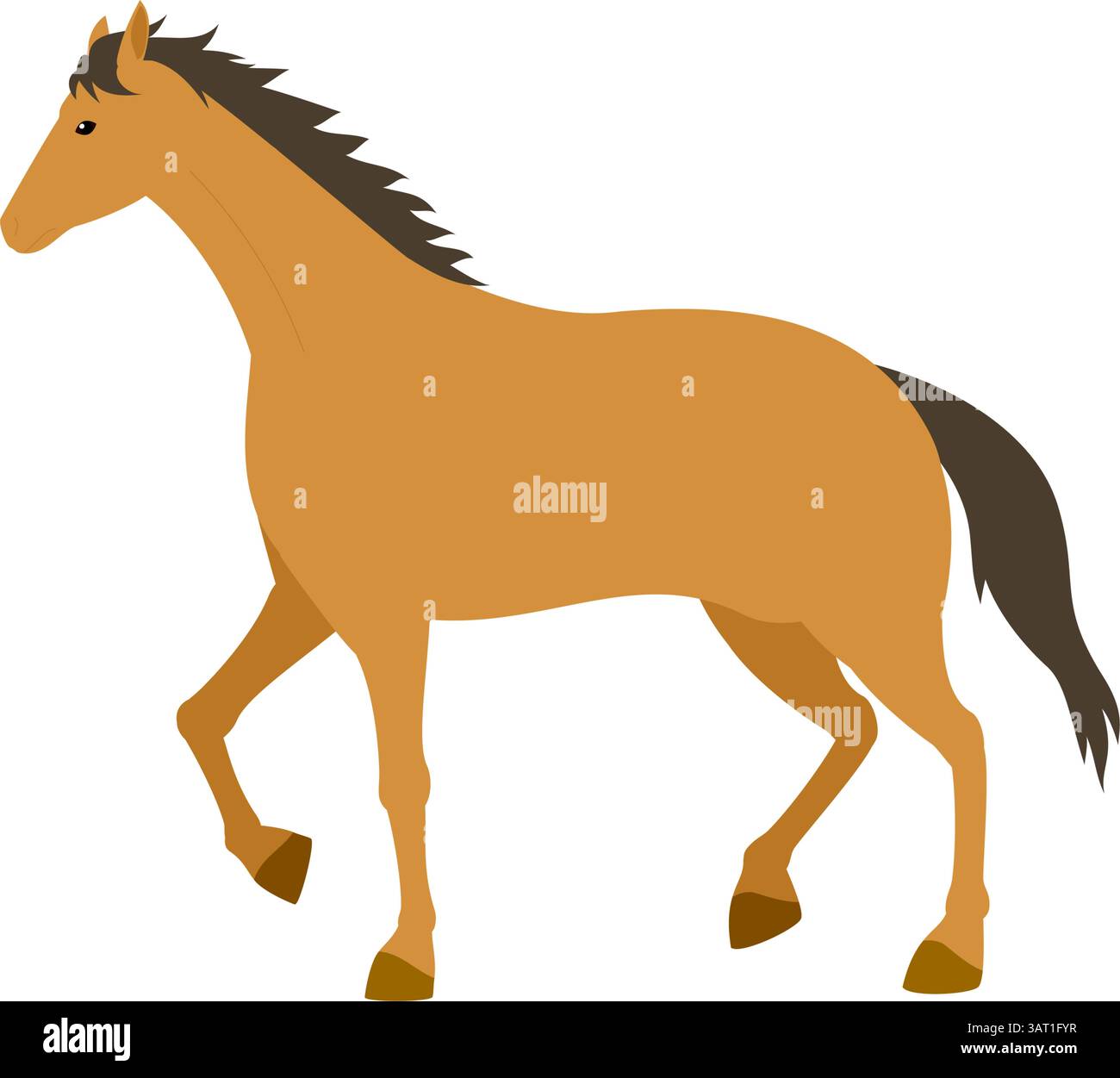 Simple vector illustration of a walking horse, Vector Illustration ...