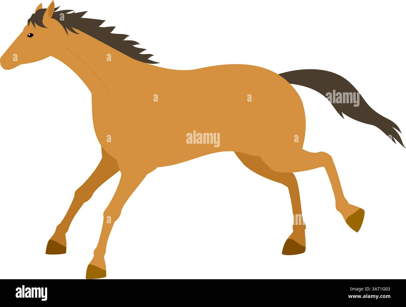 Simple vector illustration of a running horse, Vector Illustration ...