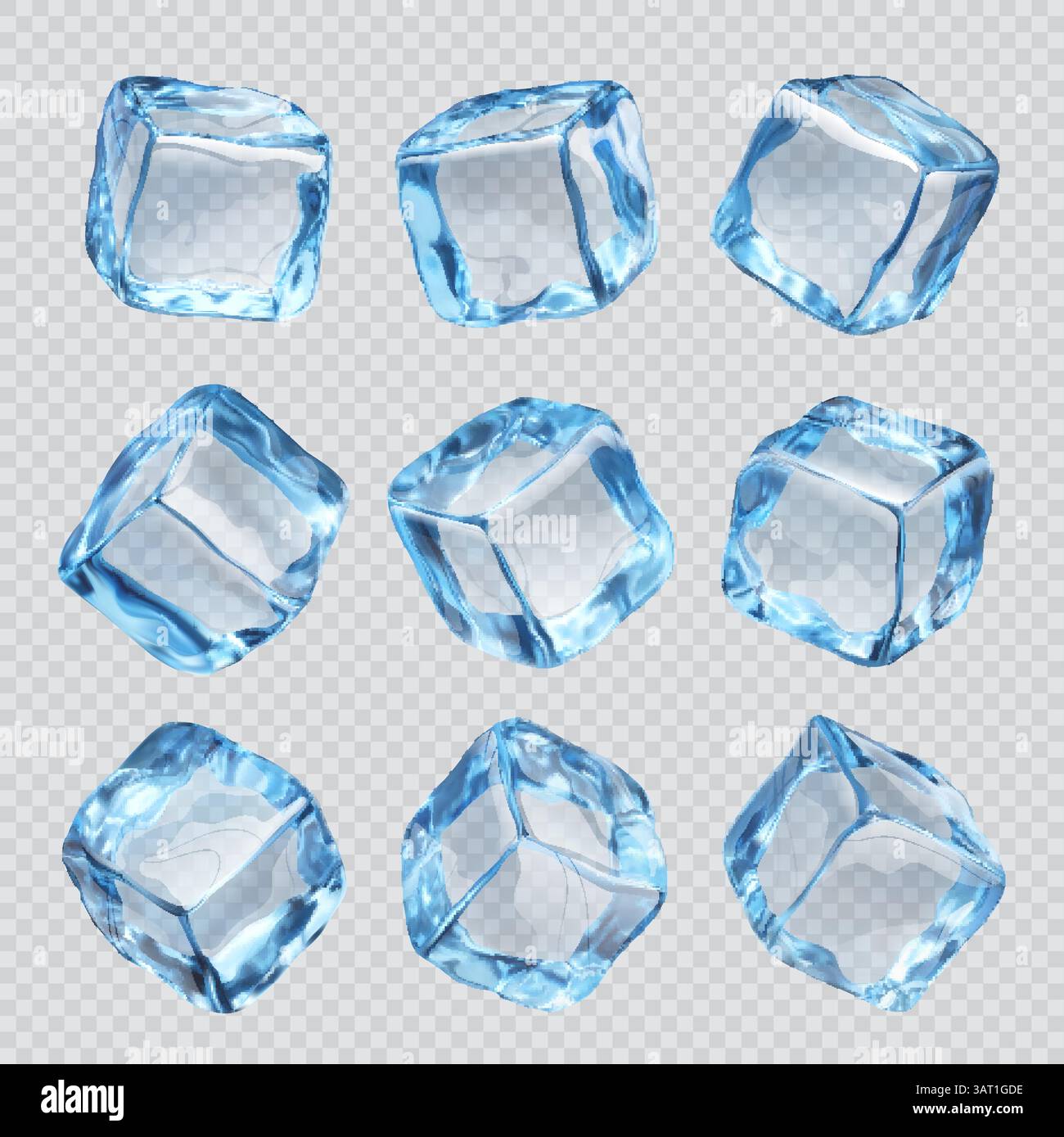 Transparent ice pieces in Stock Vector Images - Alamy