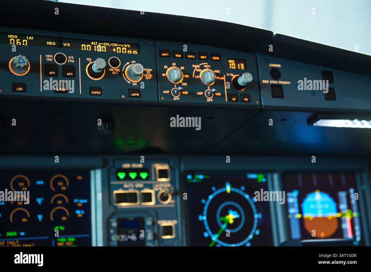 Repair of aircraft parts and control panels in a special hangar Stock ...