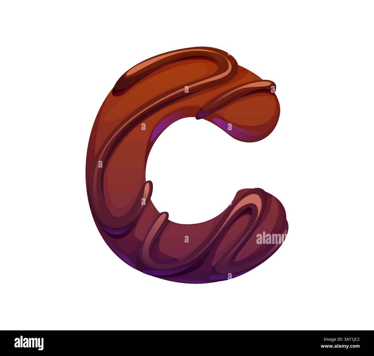 Candy font or sweet dessert type of cartoon letter C chocolate ...